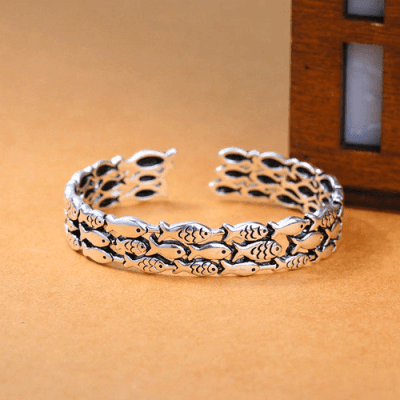 Silver Fish Cuff Bracelet - Passport Ocean